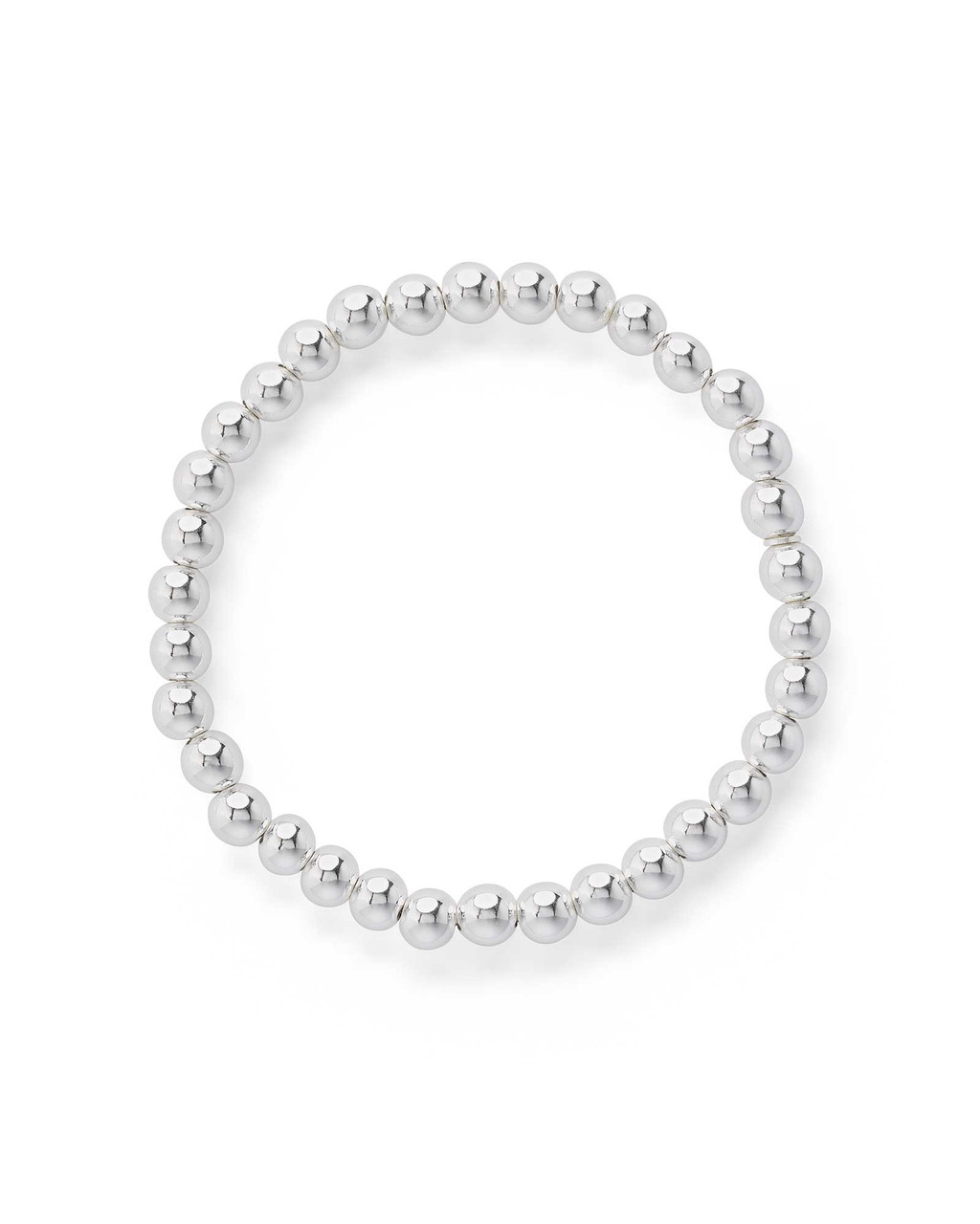 Sterling Silver Bead Stretch Bracelet - 6mm | Shop Smithsonian Store