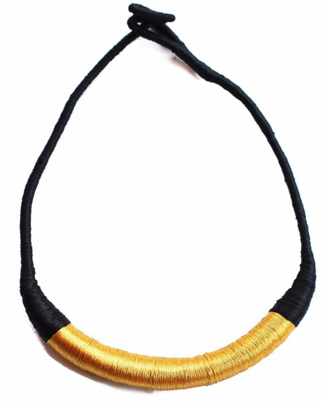 Black and Gold Thick Thread Strand Necklace | Shop Smithsonian Store