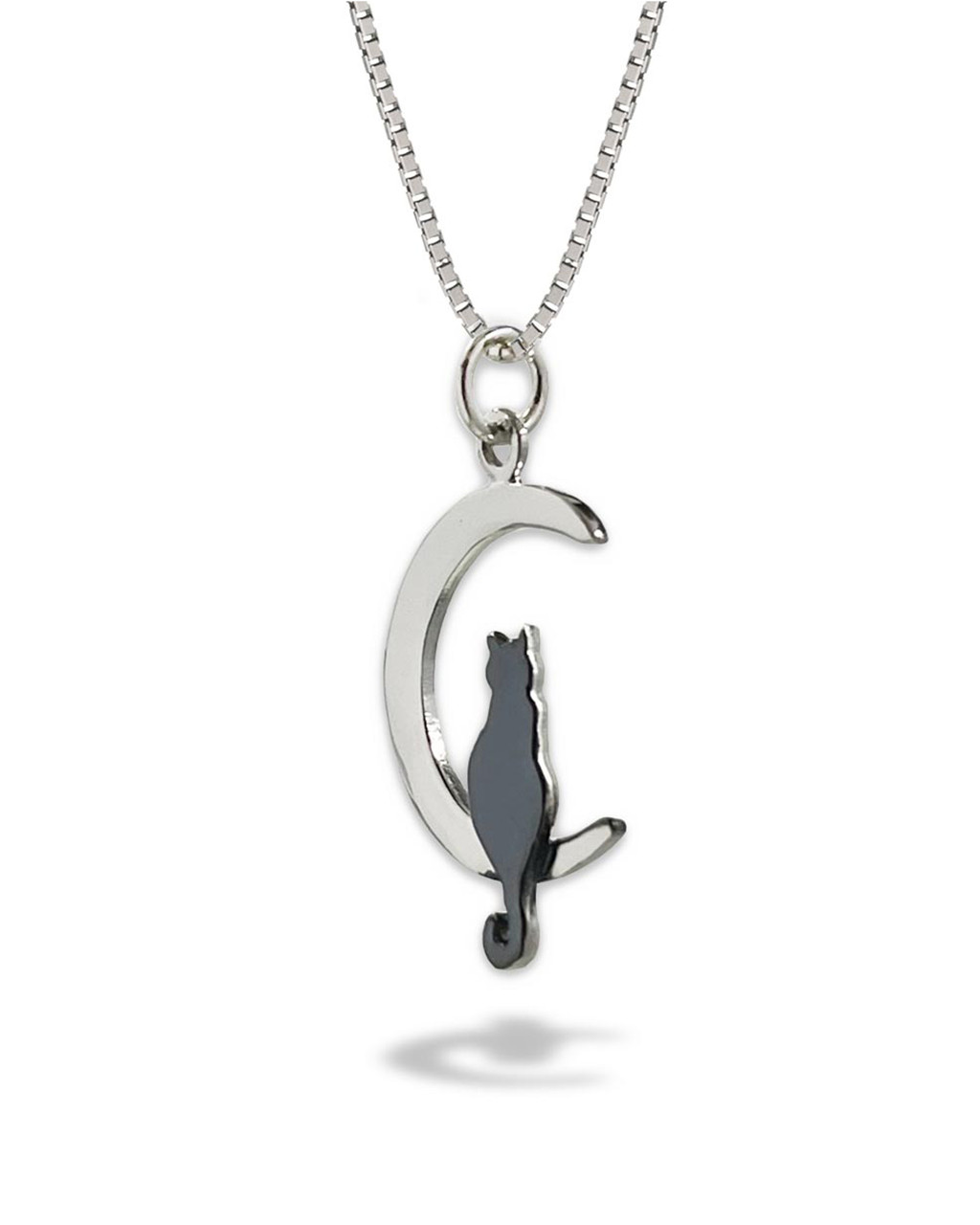 Sterling Silver Cat on the Moon Pendant Necklace | Shop Smithsonian Store