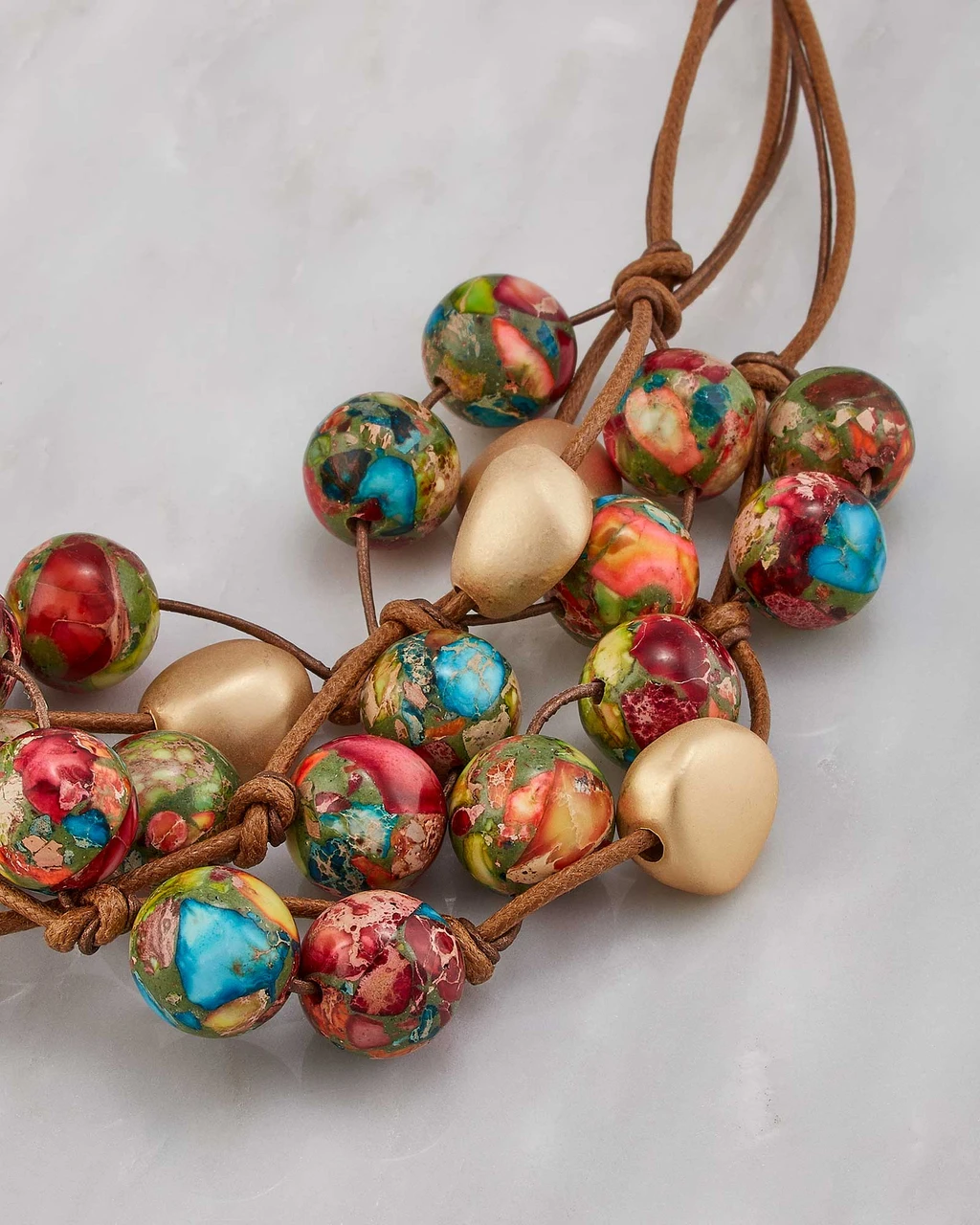Jasper and Gold Pebble Necklace | Shop Smithsonian Store