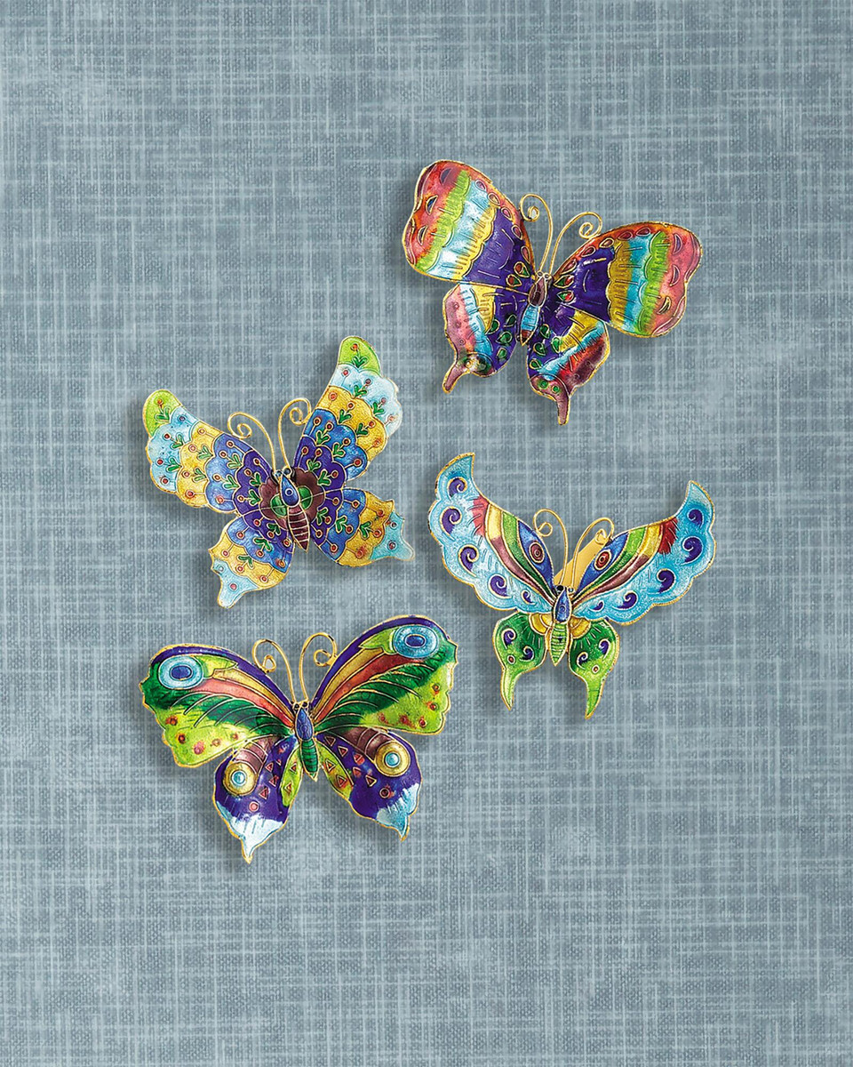 Cloisonné Butterfly Magnets - Set of 4 | Shop Smithsonian Store