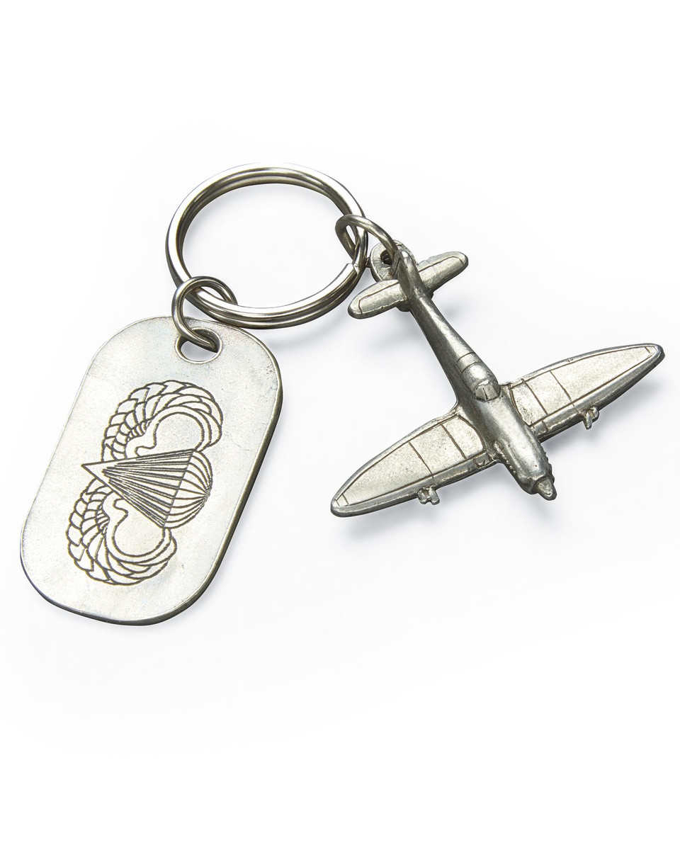 Pewter Spitfire Keychain with Dog Tag | Shop Smithsonian Store