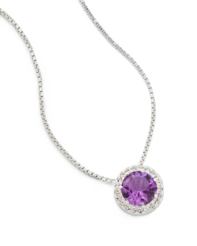 Amethyst with White Topaz Halo Necklace | Shop Smithsonian Store