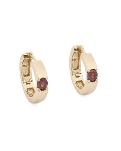 Garnet Hoop Earrings in Gold Vermeil Earrings | Shop Smithsonian Store
