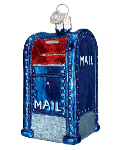 USPS Glass Mail Box Ornament