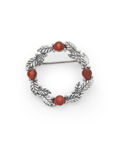 Sterling Silver Wreath Pin