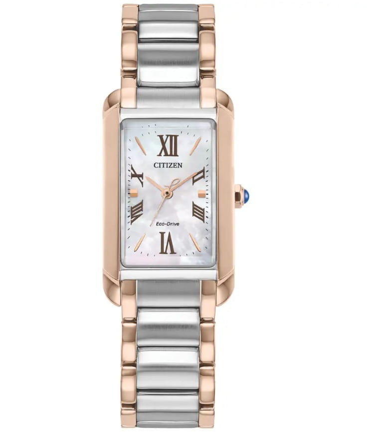 Citizen Ladies Eco-Drive Two Tone Rectangular MOP Dial Bracelet Watch