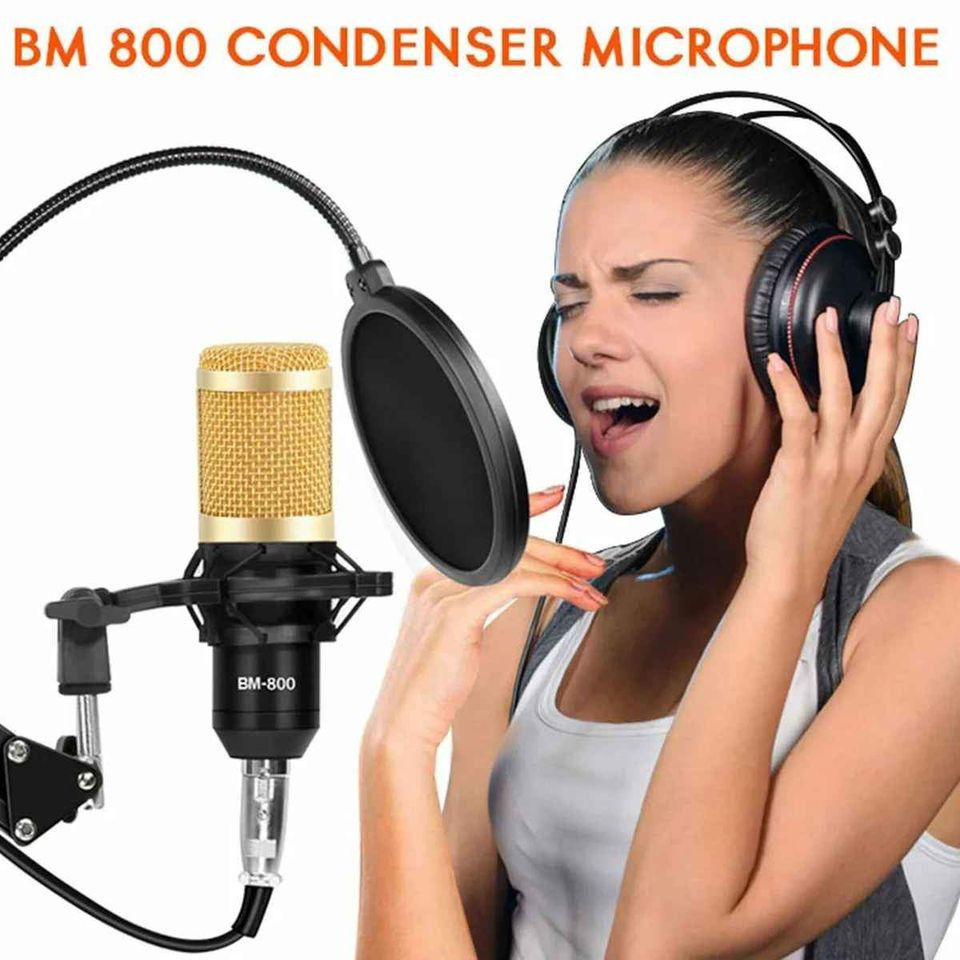 Upgraded v8s bm800 condenser microphone kit studio scissor arm stand ...