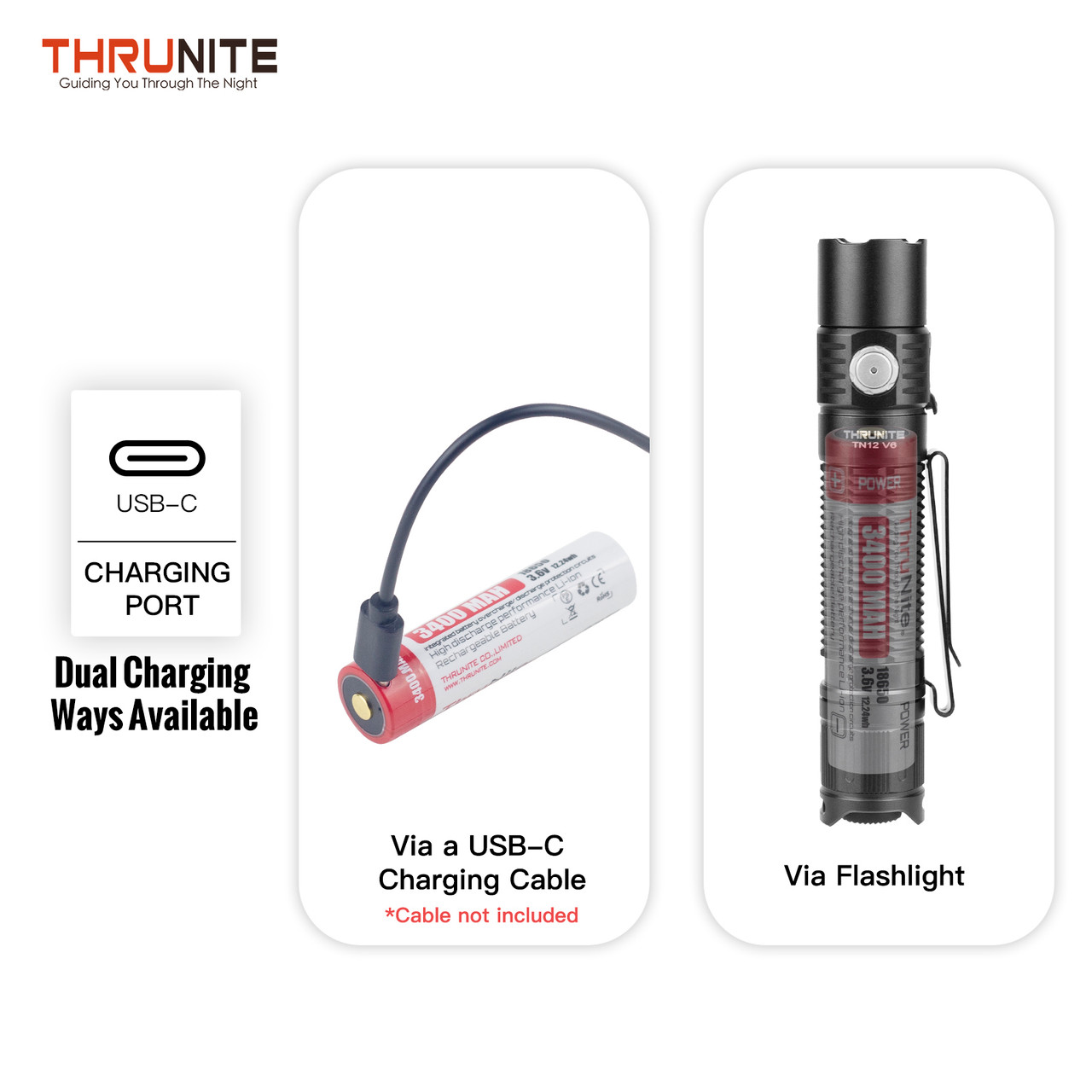 18650 3400mAh USB-C Battery TN12 TC15 BSS V6 Compatible
