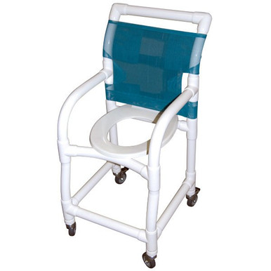 15 Wide PVC Shower / Commode Chair Standard Commode Seat