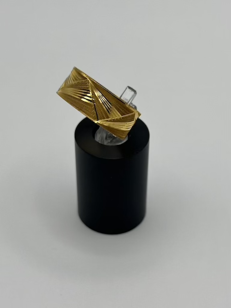 21K Gold Angular Patterned Cuff Ring