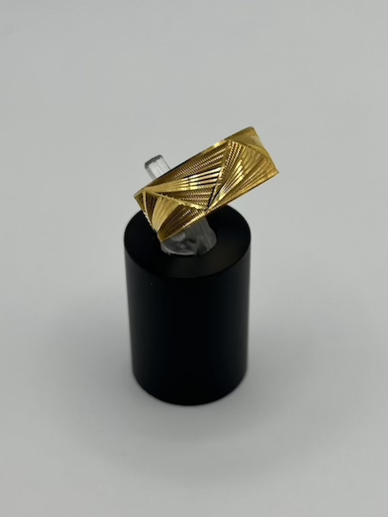 21K Gold Angular Patterned Cuff Ring