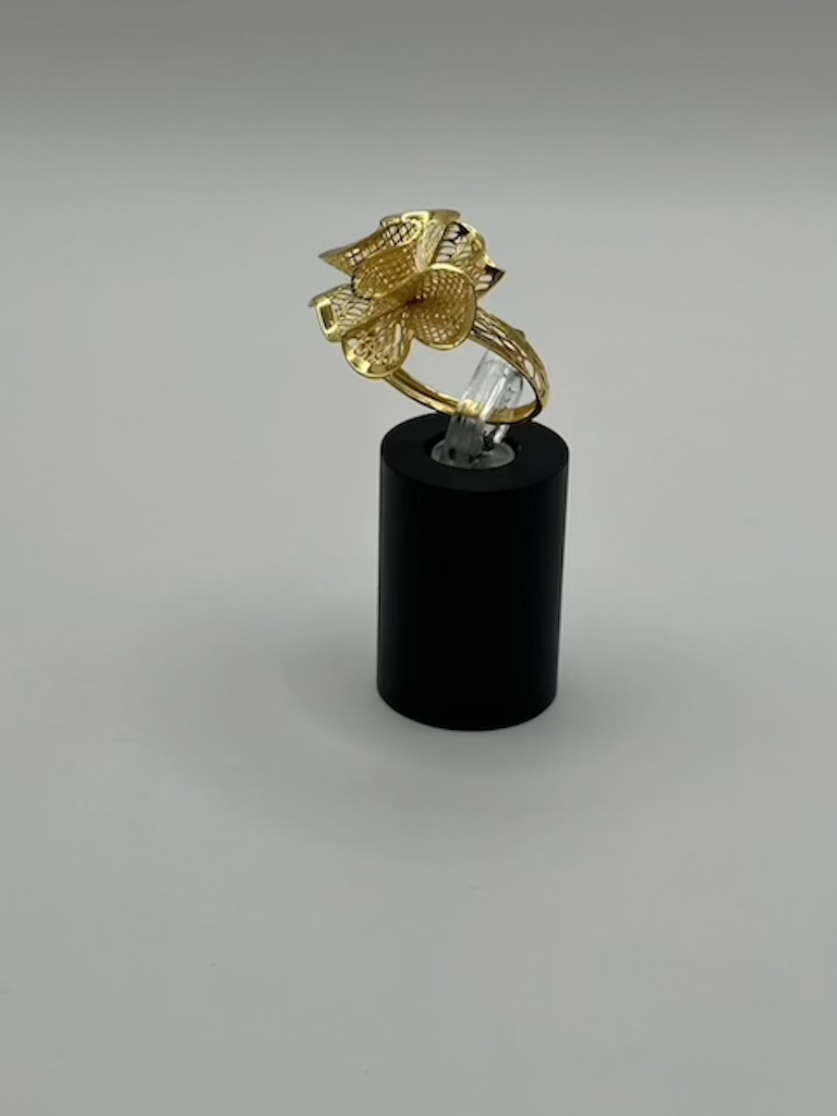 21K Gold Botanical Statement Ring