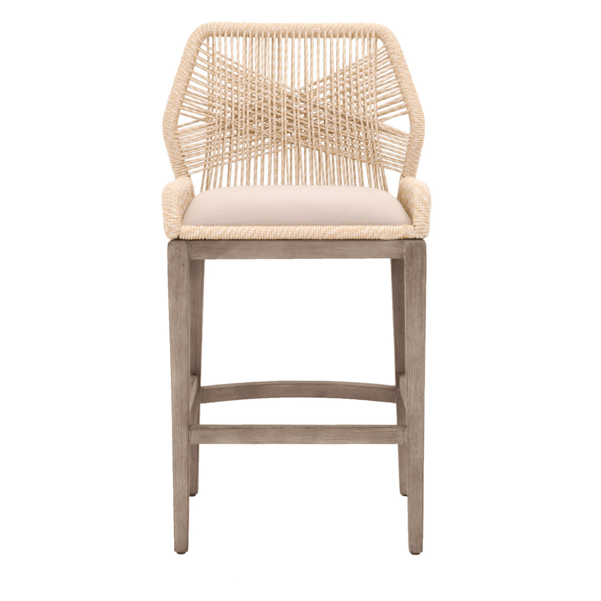 Loom Bar Stool in Taupe & White - Ashley Taylor Home