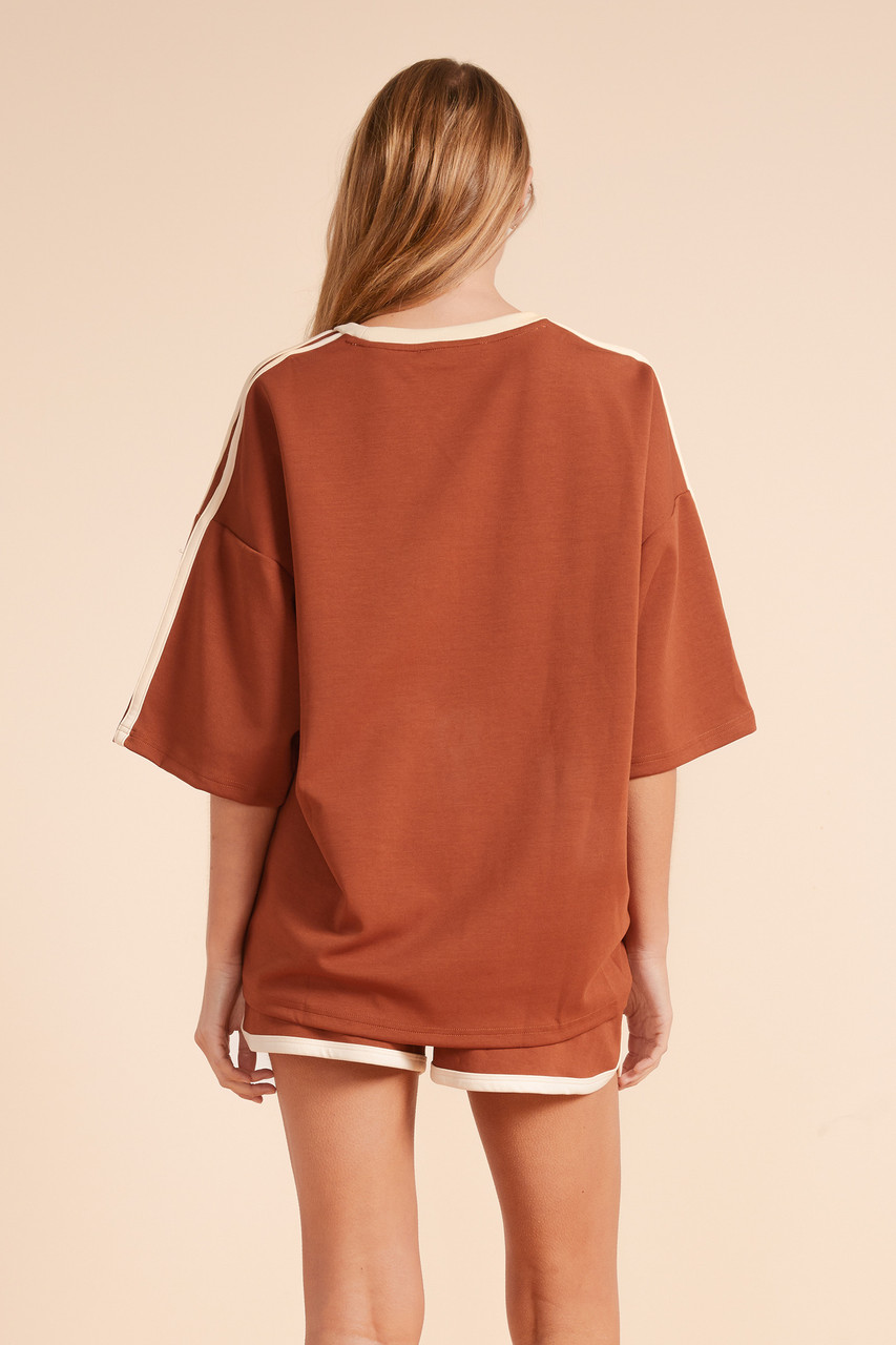 Boxy Sport Tee in Rust