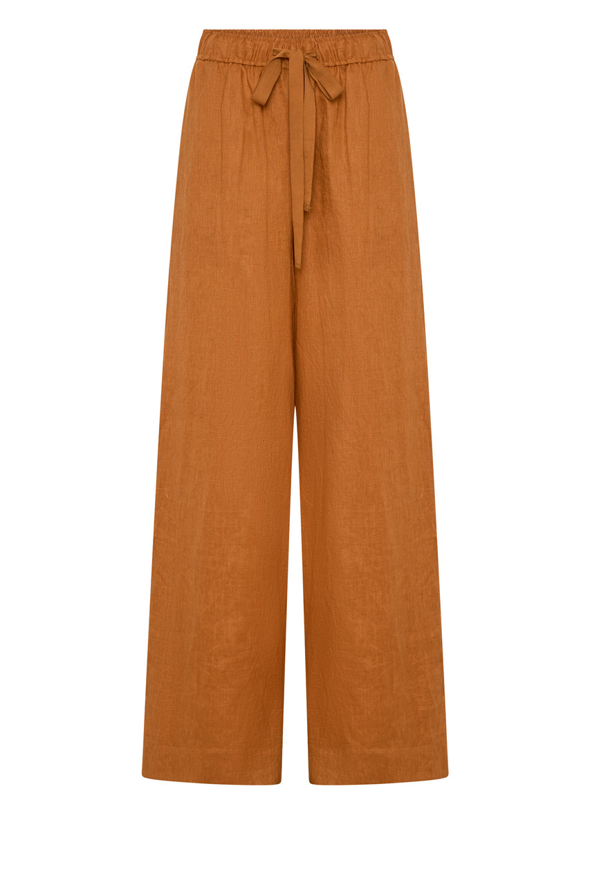 Wide Leg Pant in Rust. 100% Linen | Bohemian Traders