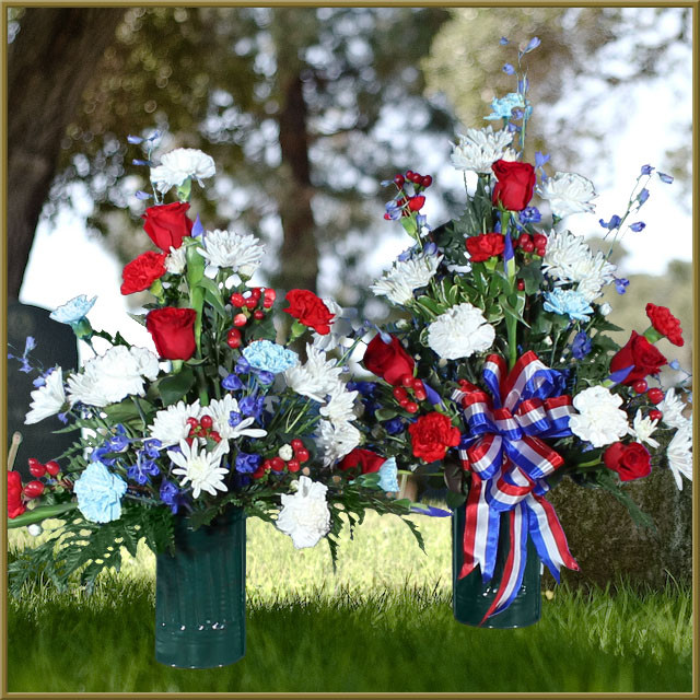 Patriotic Tribute - Cemetery Can - Oberer’s Flowers
