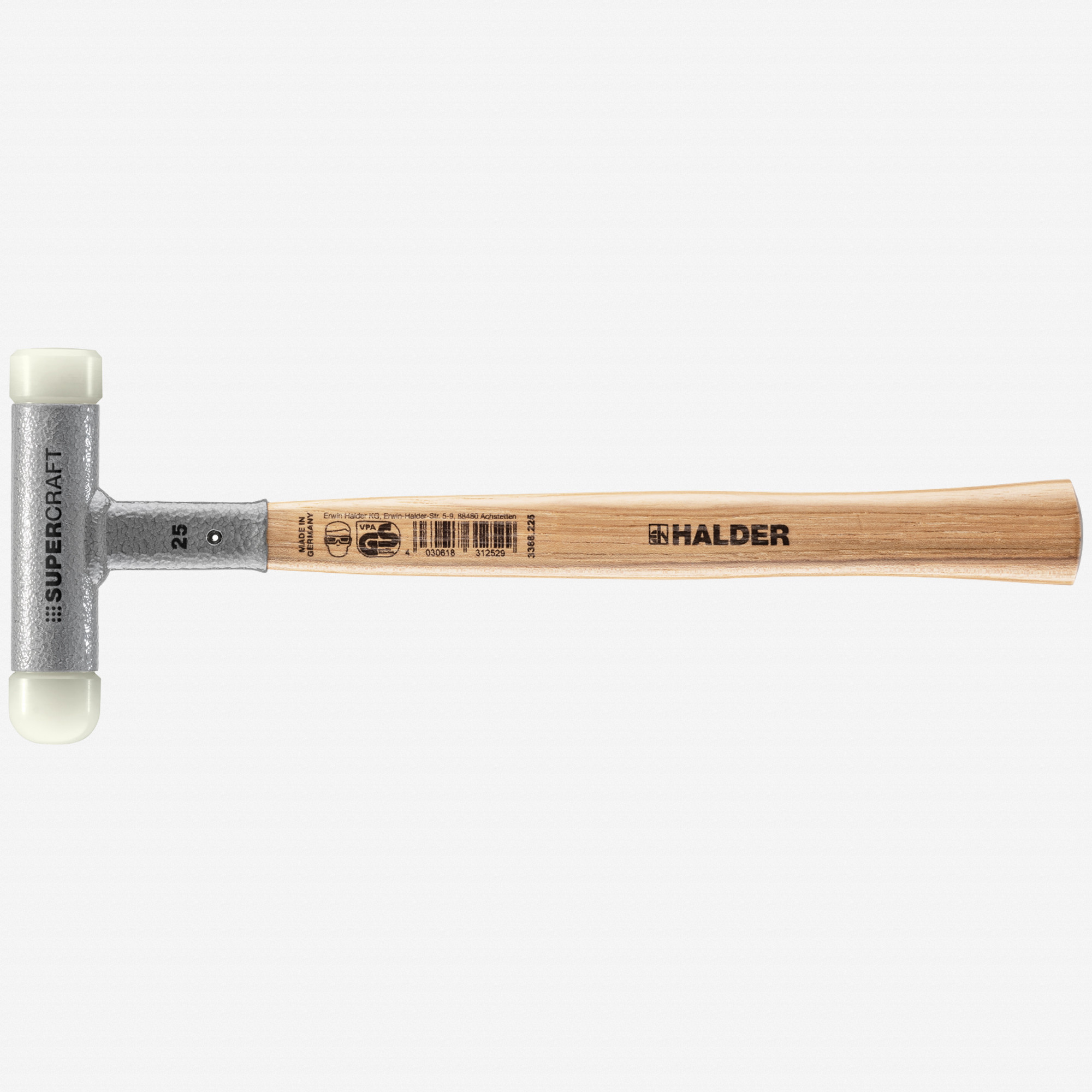 Halder Supercraft Dead Blow, Non-Rebounding Hammer with Rounded + Flat ...