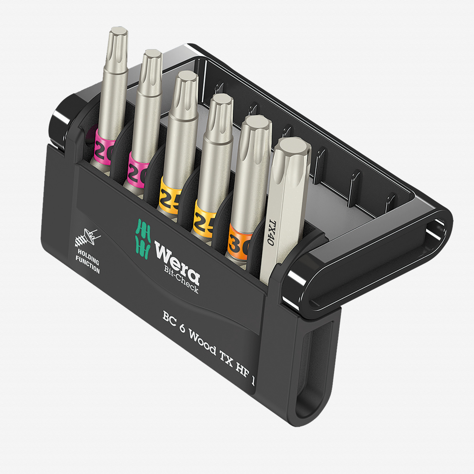 Wera 073639 Bit-Check 6 Wood TX HF 1 SB, 6 Pieces | Wera at KC Tool