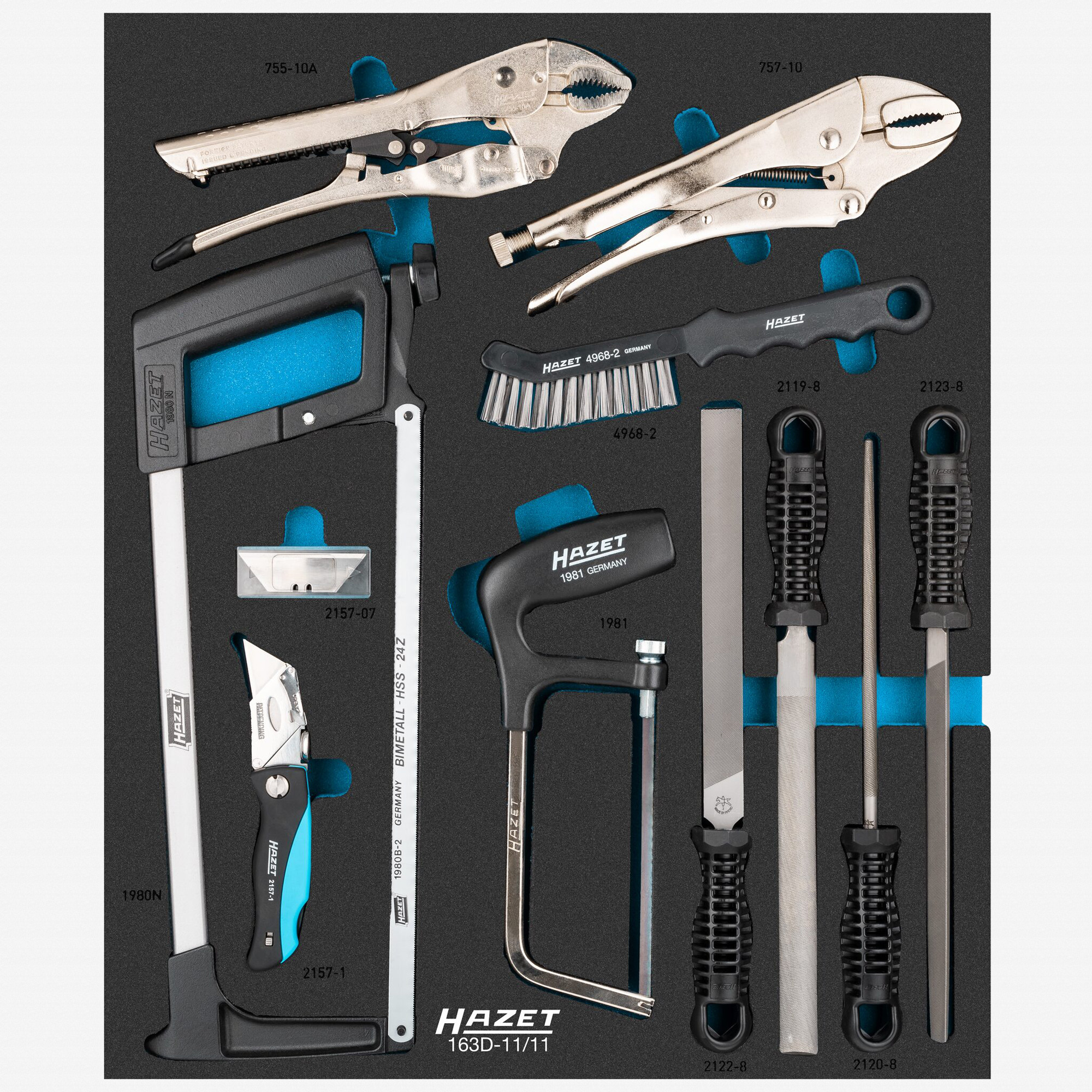 Hazet 163D-11/11 Metalworking Set in Foam Tray, 11 Pieces | Hazet at KC ...