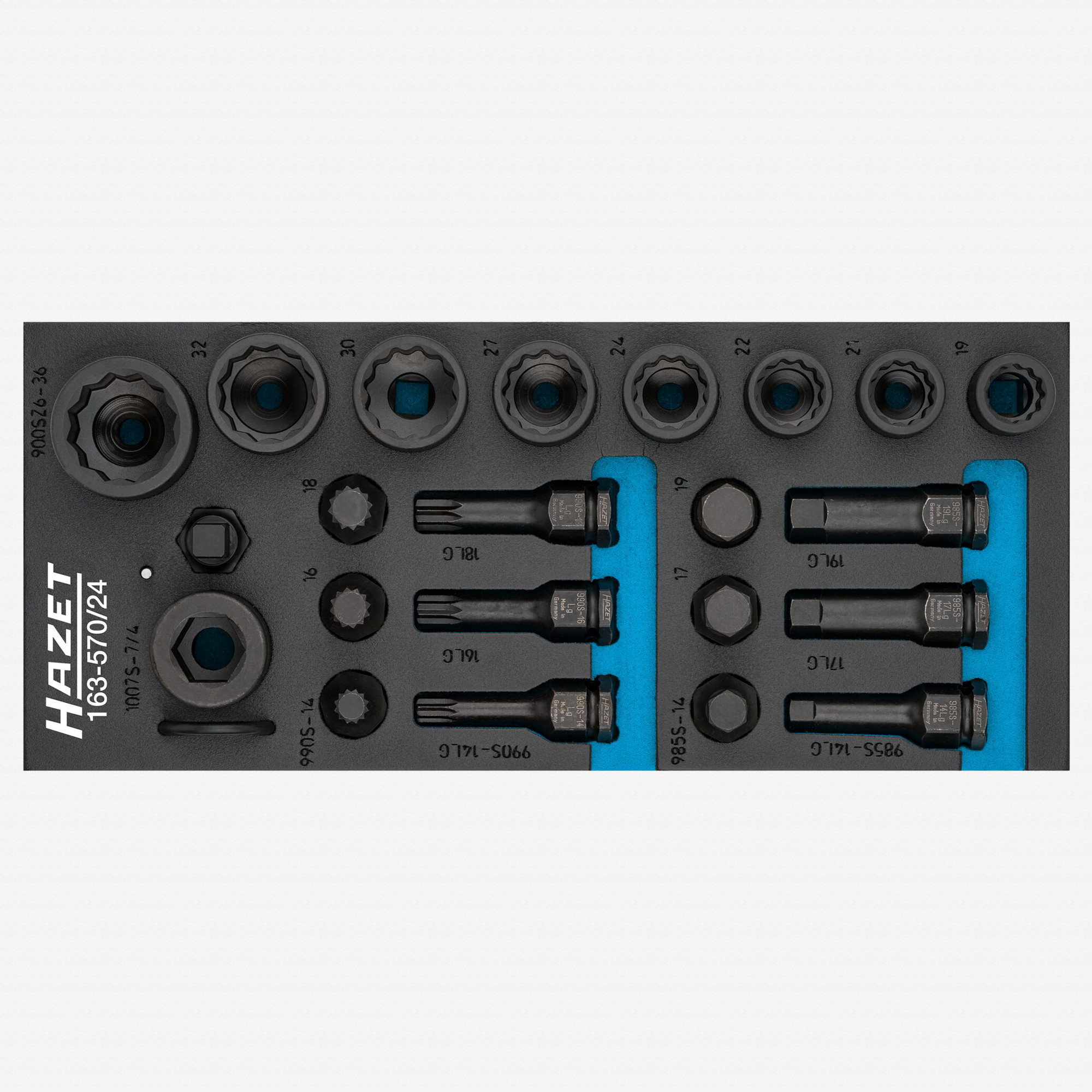 Hazet 163-570/24 Hazet 985S/11 1/2" Outside Hex and XZN Impact Socket ...