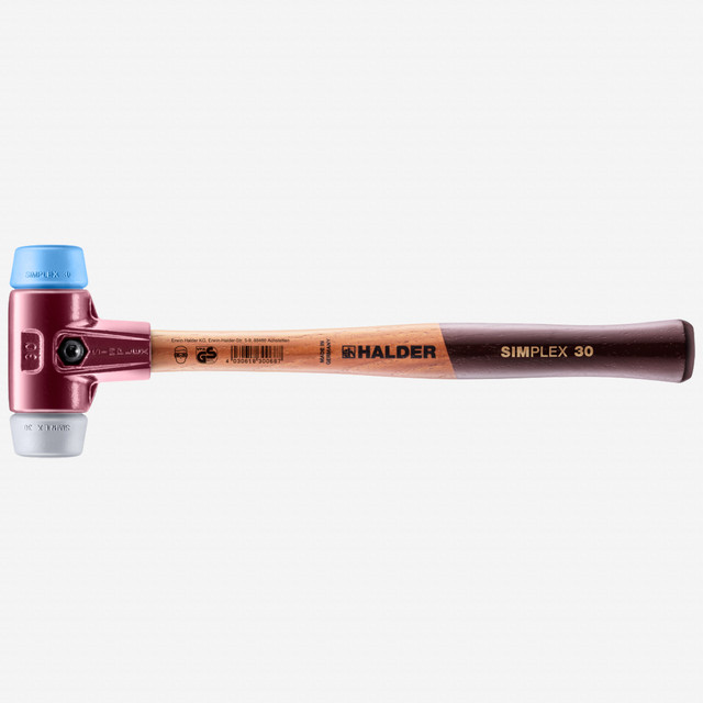 Halder Simplex Mallet with Soft Blue Rubber/Grey Rubber Inserts and ...