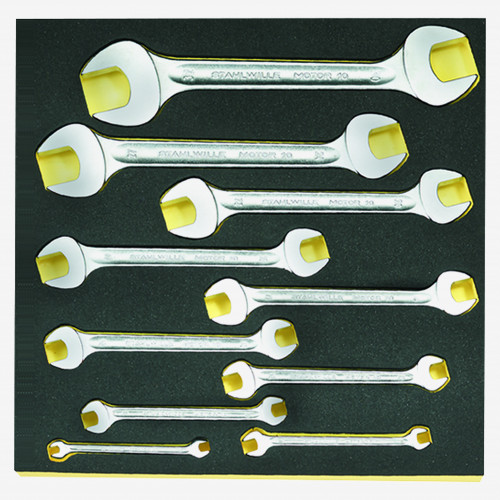 Stahlwille TCS 10/10, 6x7-30x32 mm Double Open End Wrench Set in TCS Inlay, 10 Pieces ...