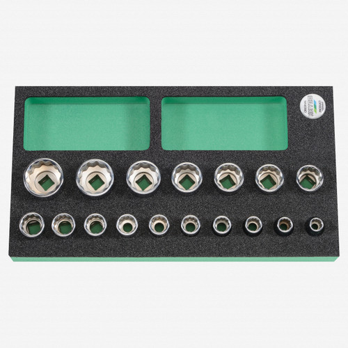 Heyco Metric 1/2" Drive 12-point Socket Set, 17 Pieces | Heyco at KC Tool