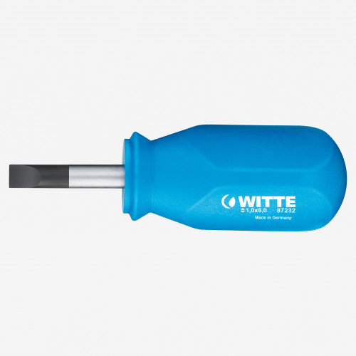 Witte Pro Slotted Stubby Screwdriver, 4.5 x 25mm | Witte at KC Tool