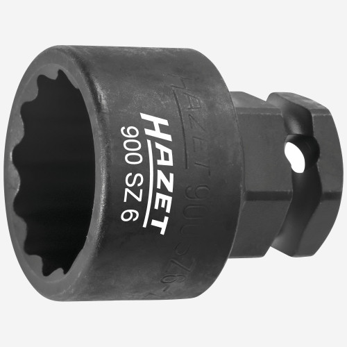 Hazet 900SZ6-19 19 mm Outside Hex Impact Socket, 1/2" Drive, 24 mm ...