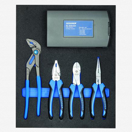 Gedore TS CT2-142 Pliers and Metric Drill Bit Assortment in Foam CT Module, 5 Pieces