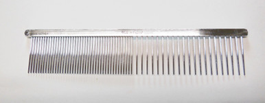 7 1/4" CHROME METAL DOG GROOMING COMB * MEDIUM/COARSE made in England
