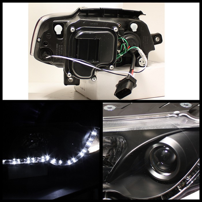Projector Headlights with LED DRL - Black - Passat B6