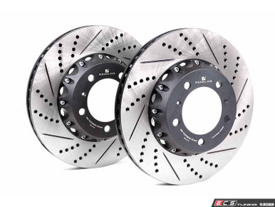 Rennline Front Drilled & Slotted 2-Piece Semi-Floating Brake Rotors ...