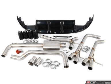 MK7 Jetta Quad Exit Cat-Back Exhaust System - With Gloss Black Rear ...