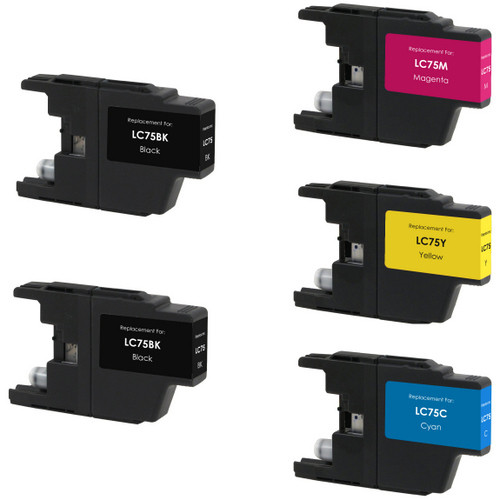 Brother LC75 Ink Cartridge, High Yield | 5 Pack | 1ink.com