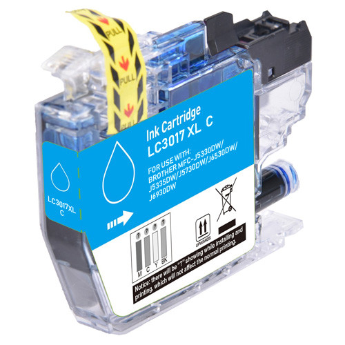 Brother LC3017 Cyan Ink Cartridge, High-Yield | 1ink.com
