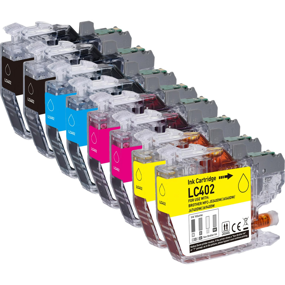 Brother LC402 Ink Cartridge Replacement Combo | 8-Pack