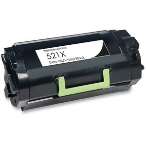 Lexmark 521X Black Toner Cartridge, Extra High Yield (52D1X00)