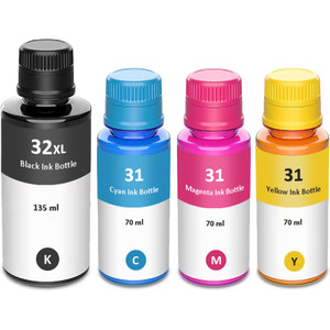 Compatible HP 32XL and HP 31 Ink Bottles | 4-Pack Color Set