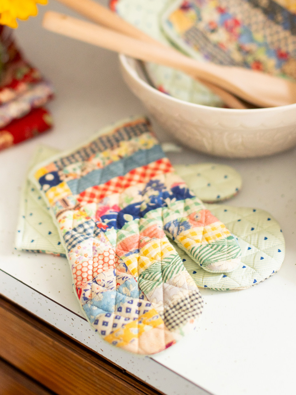 Patch Parade Patchwork Oven Mitt - Multi | Shop Beautiful Designs by ...