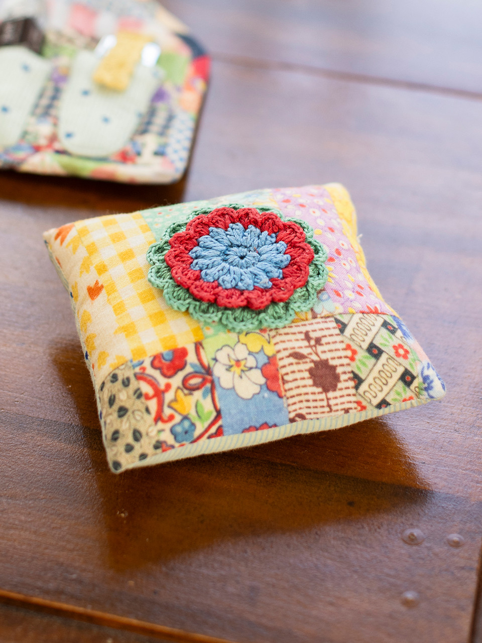 Patch Parade Flower Pin Cushion - Multi | Shop Beautiful Designs by ...