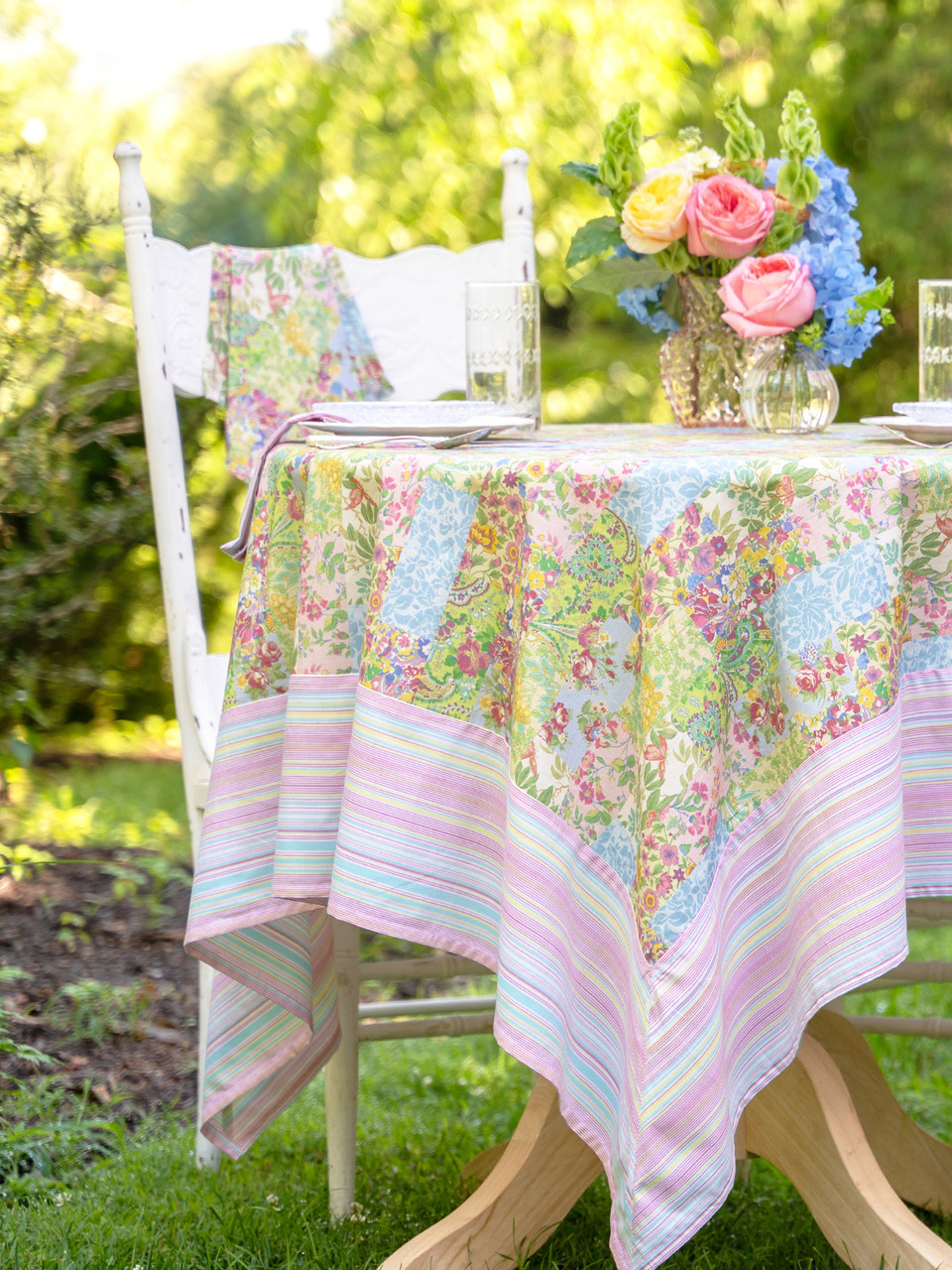Garden Collage Tablecloth - Pastel | Shop Beautiful Designs by April ...