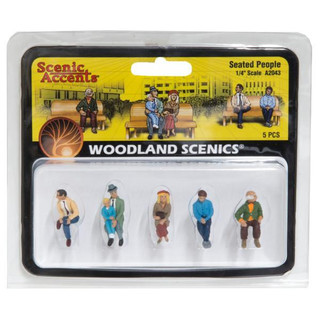 Wooden Scenics Model Making Scale Figures - 1/4" Seated People