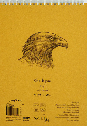 SMLT Art Pad, Authentic Sketch Pad, Kraft, A4 Spiral