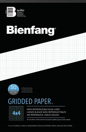 Bienfang - Cross Section Paper Pad - 4x4 grid - 11" x 17" - Sam Flax ...