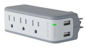 Mini Surge Protector - 3 Outlets And 2 USB Ports