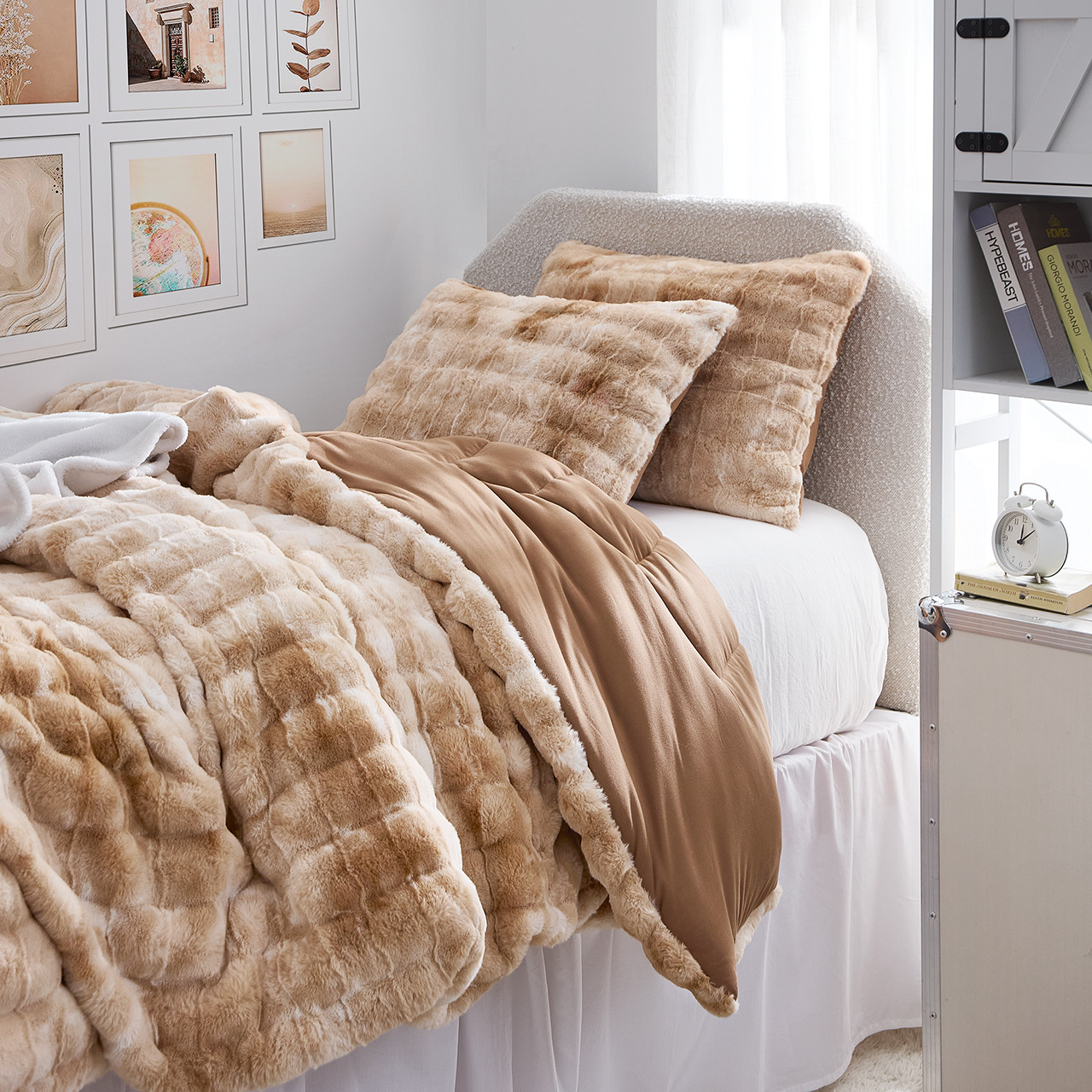 Most Comfortable Dorm Bedding Essentials Plush Twin XL Faux Fur ...