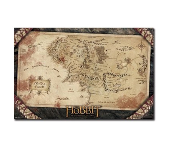 The Hobbit Map - Poster College Decorations Dorm Decor Movie Posters ...