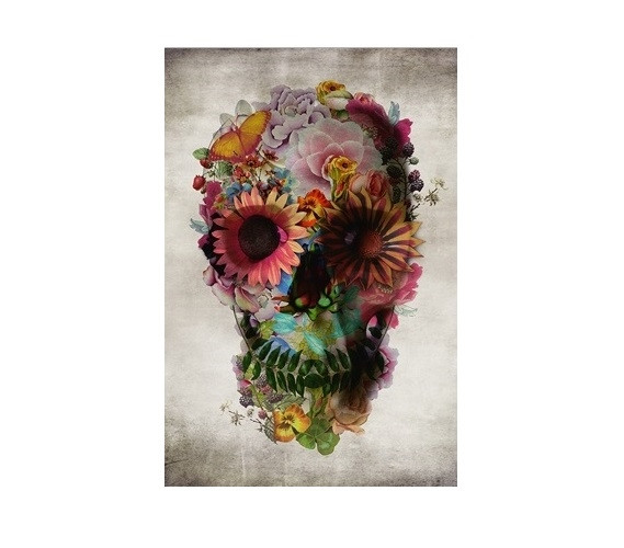 Flower Skull Poster - Life and Death - Cheap College Decoration